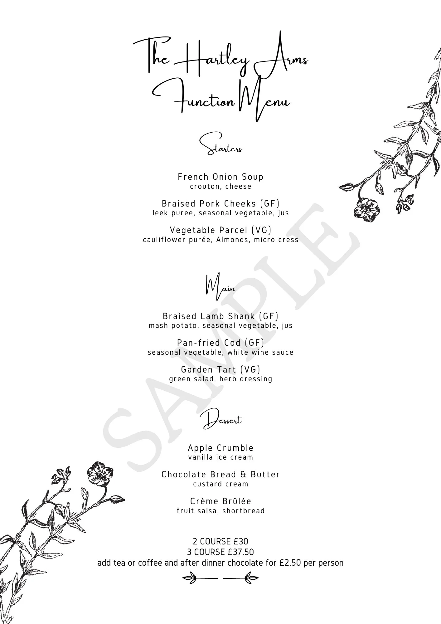 Private Hire — The Hartley Arms