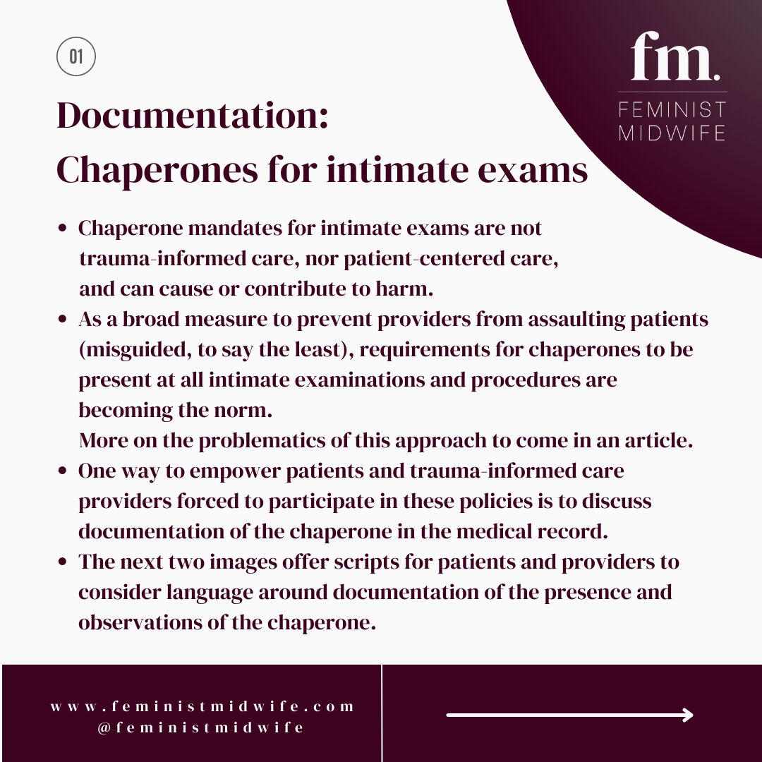 Chaperones for Intimate Examinations — feminist midwife