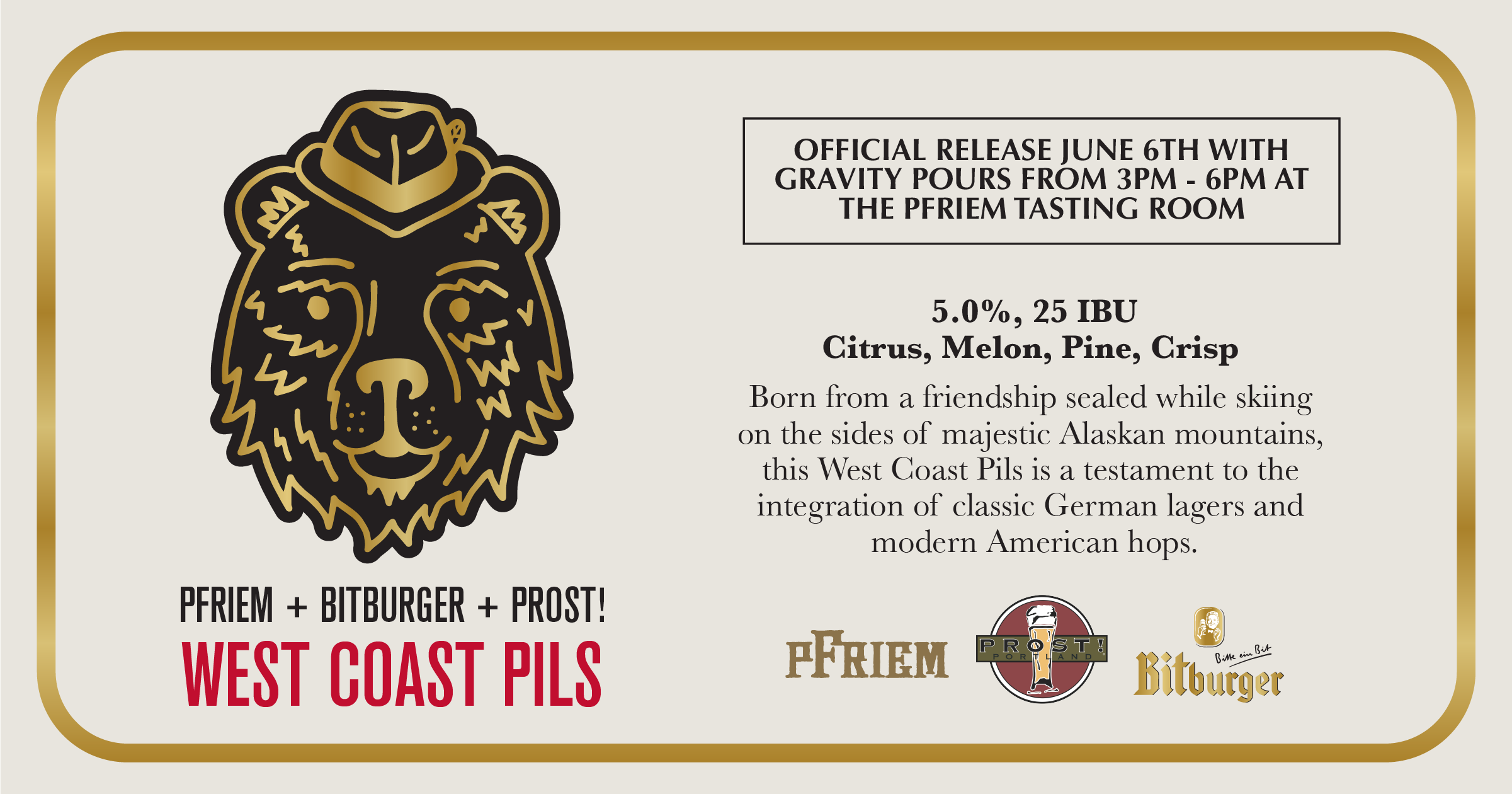 pFriem, Bitburger, & Prost! collaboration West Coast Pils release — New School Beer + Cider