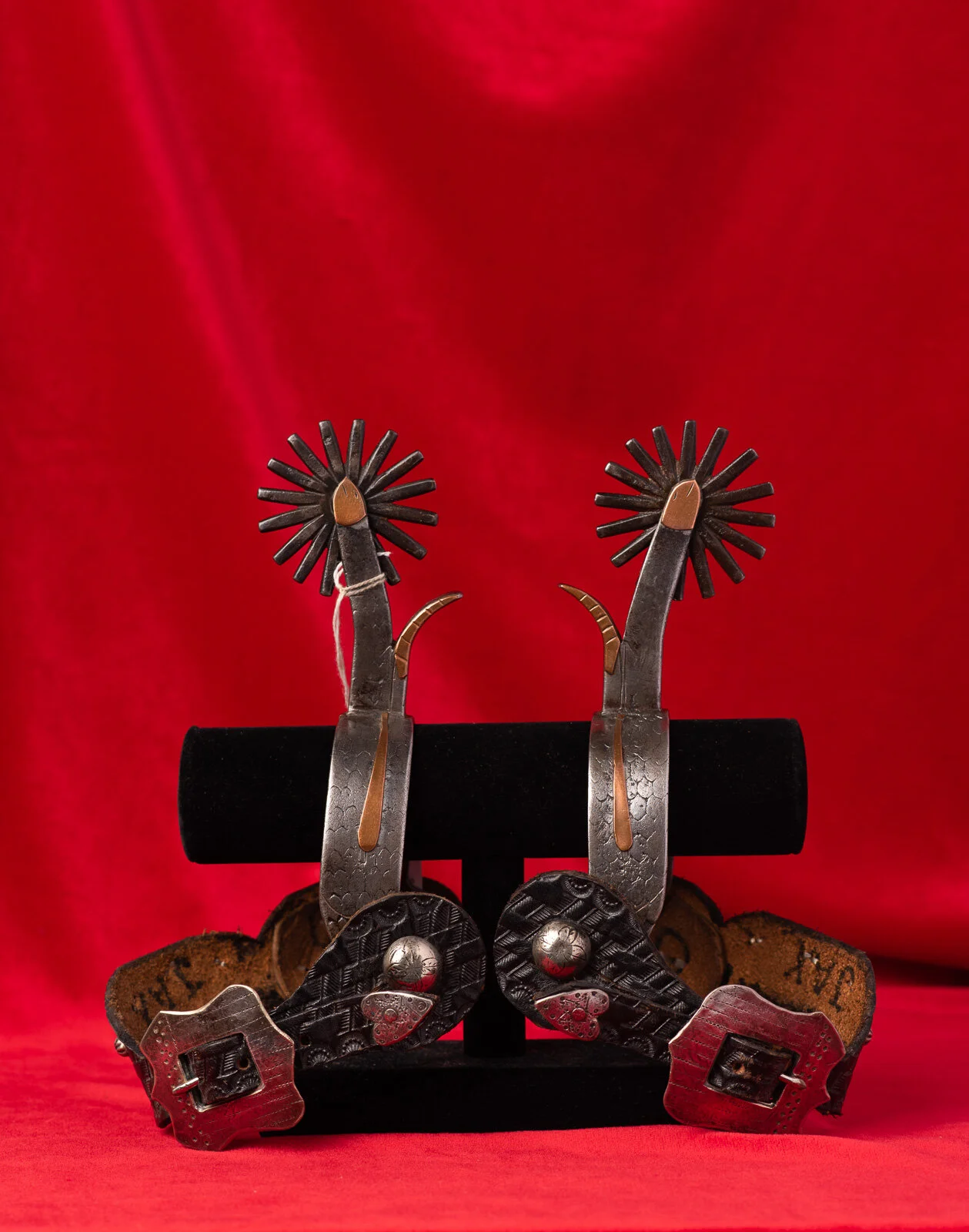 Crockett Silver Spurs with Jumbo Straps F3414 — Old West Collector