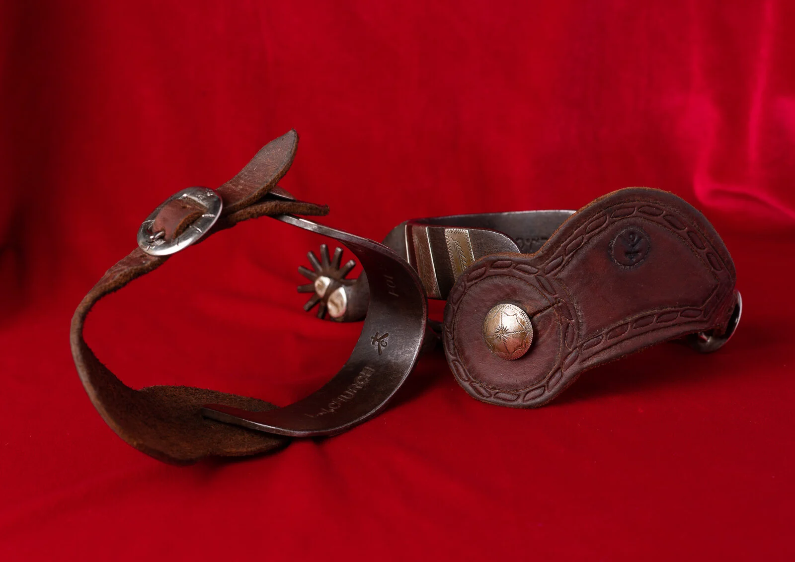 Crockett Silver Spurs with Jumbo Straps F3414 — Old West Collector
