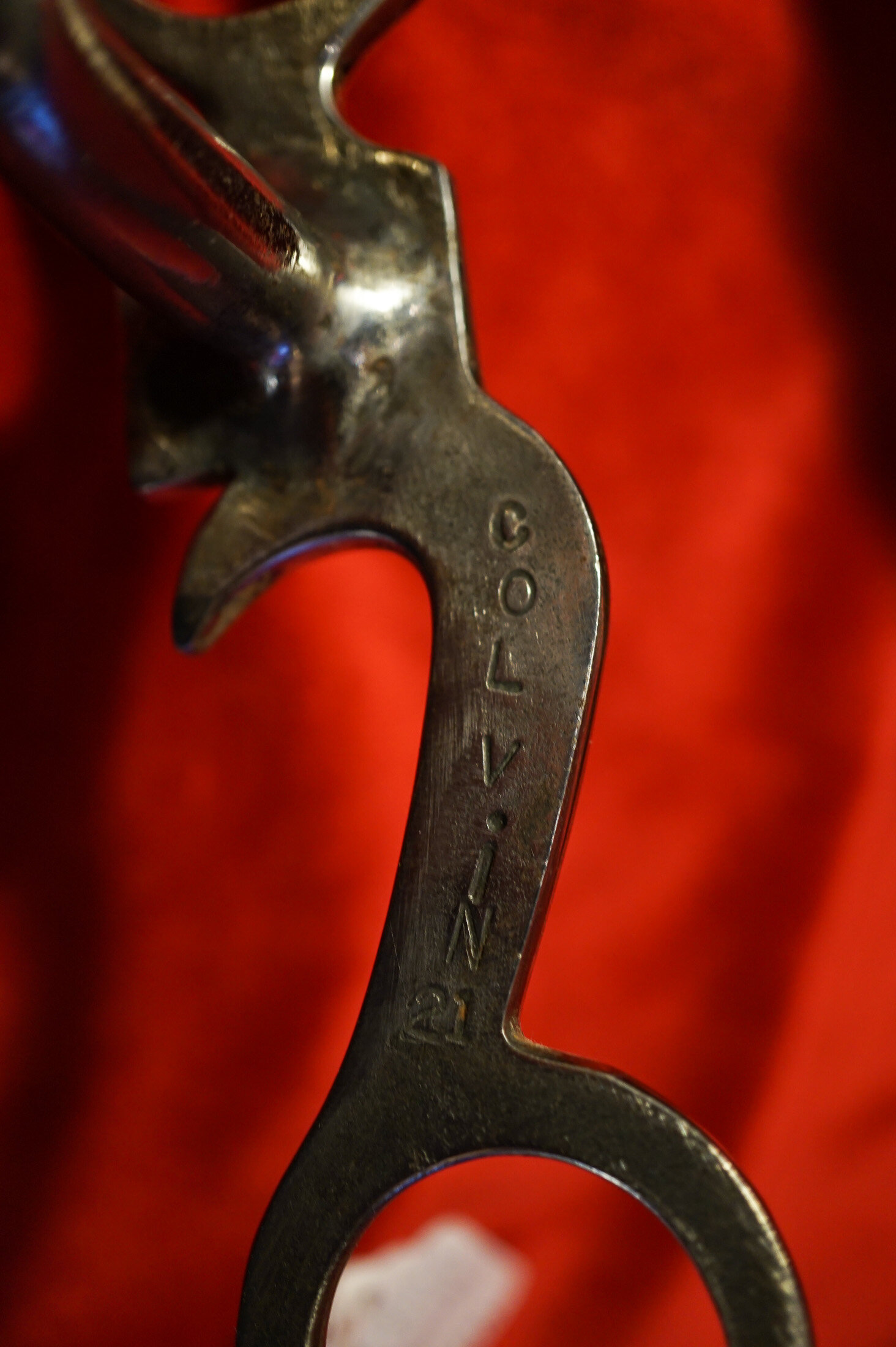 Unmarked Double Mounted Silver Bit w/ Steer F#3627 — Old West Collector