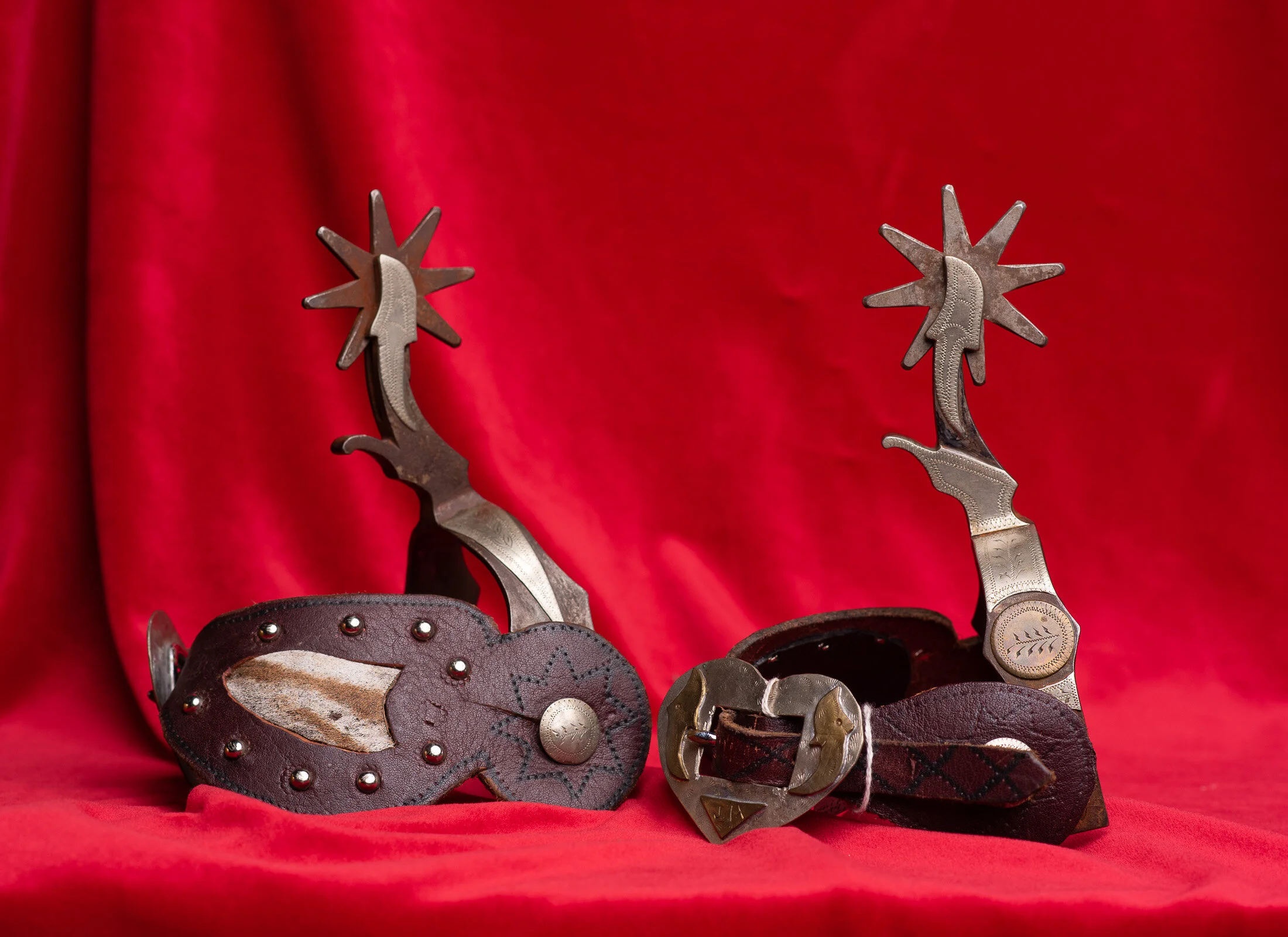 Vintage Buermann Style Spurs w/ Pierced Sawtooth Rowels — Old West ...