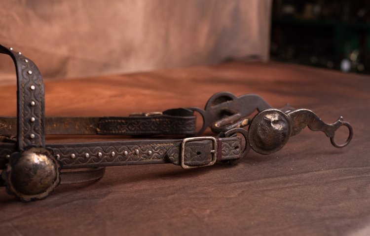 Vintage Silver & Copper Card Suit Spade Bit w/ Headstall — Old West ...