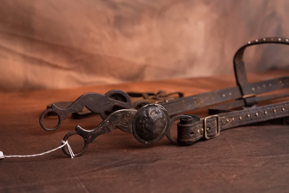 Vintage Silver & Copper Card Suit Spade Bit w/ Headstall — Old West ...