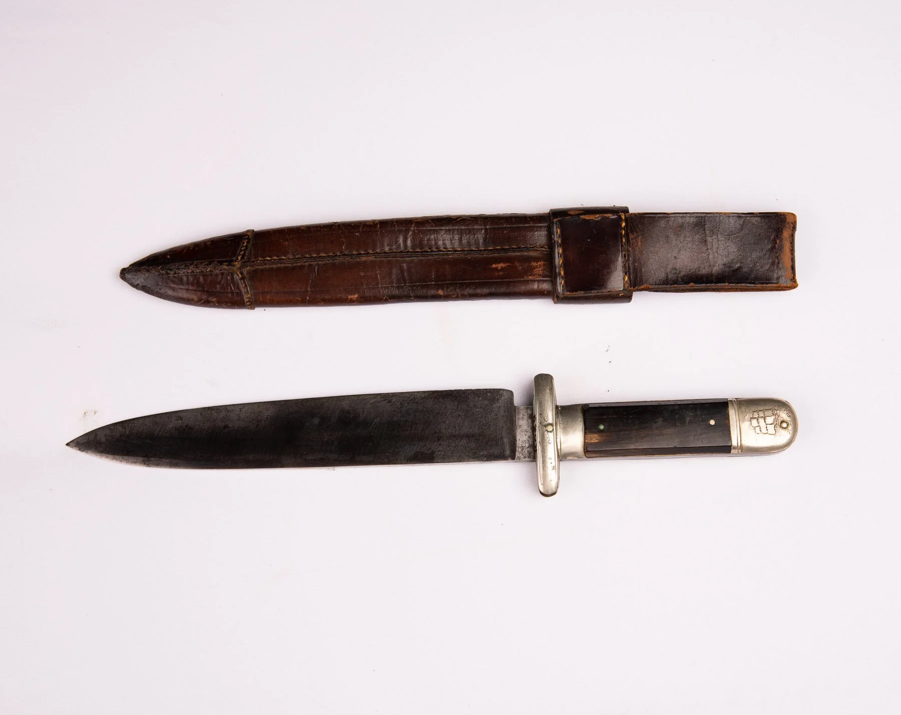 Antique U.S. Sheffield Bowie Knife w/ Ship Pommels — Old West Collector