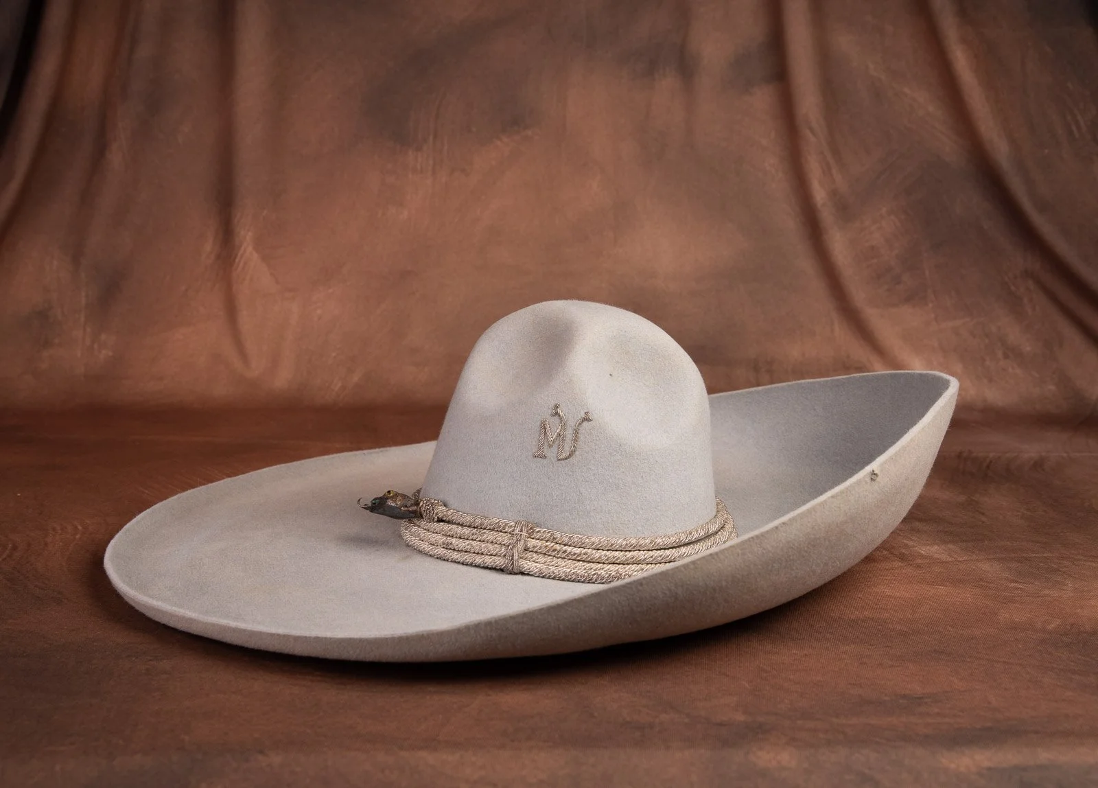 VIntage Light Brown Sombrero w/ Fancy Brim — Old West Collector