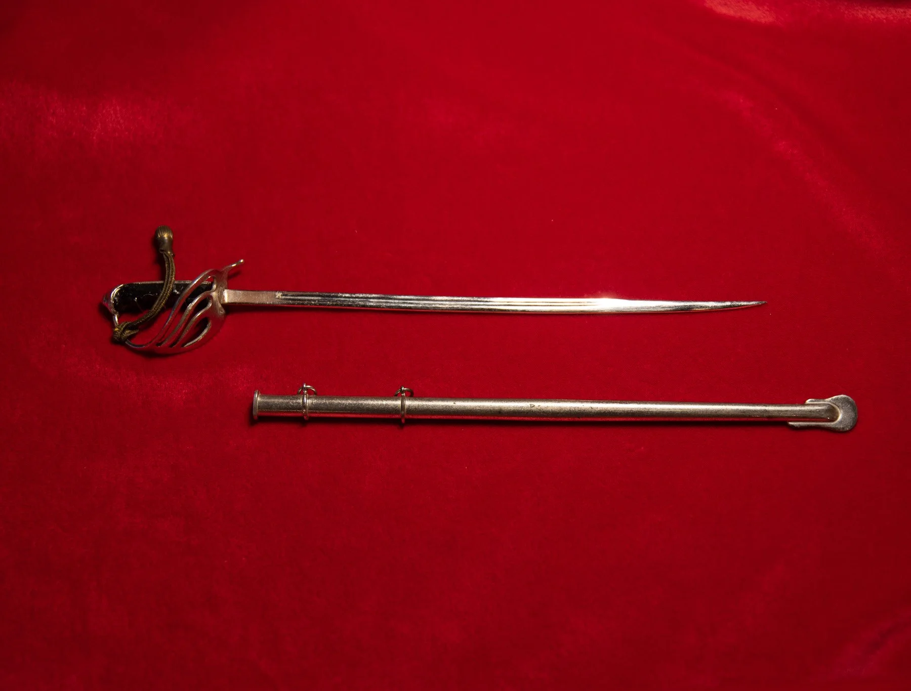 Vintage Miniature Rapier Sword w/ Sheath and Knot — Old West Collector