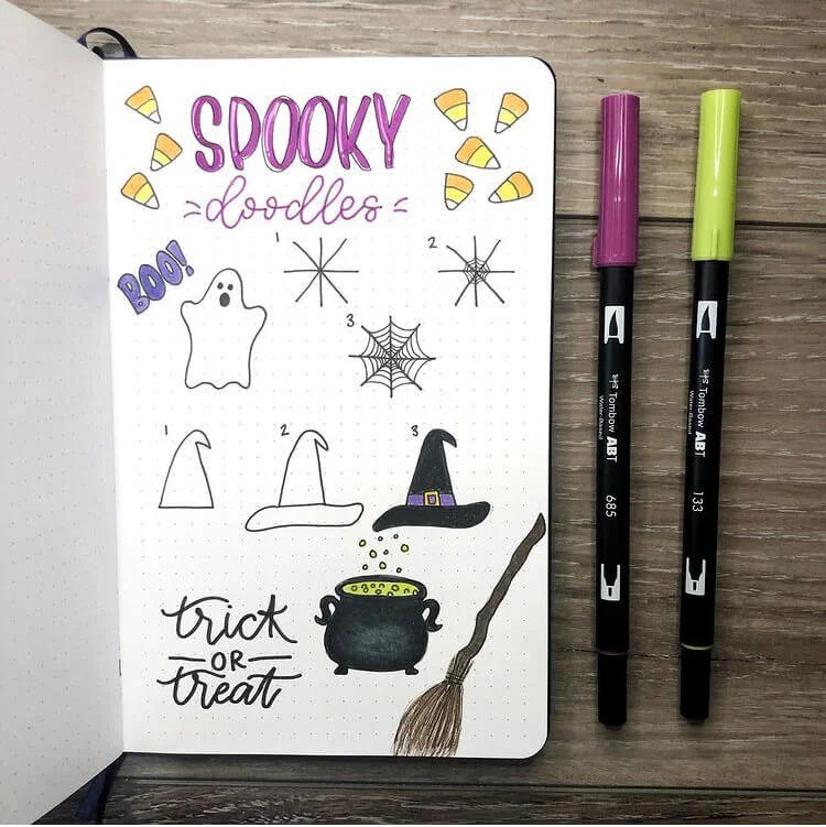 50+ Cute Halloween Doodles Anyone Can Draw — Joyful Journaler