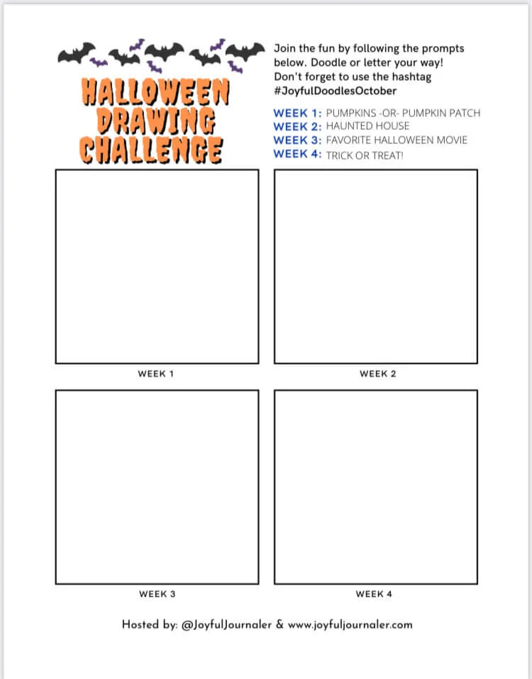 Halloween Drawing Challenge & Prompt Lists — Joyful Journaler