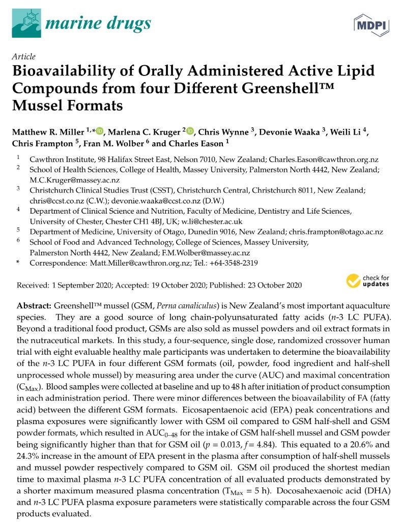 Greenshell Mussel Research — Aquaculture New Zealand