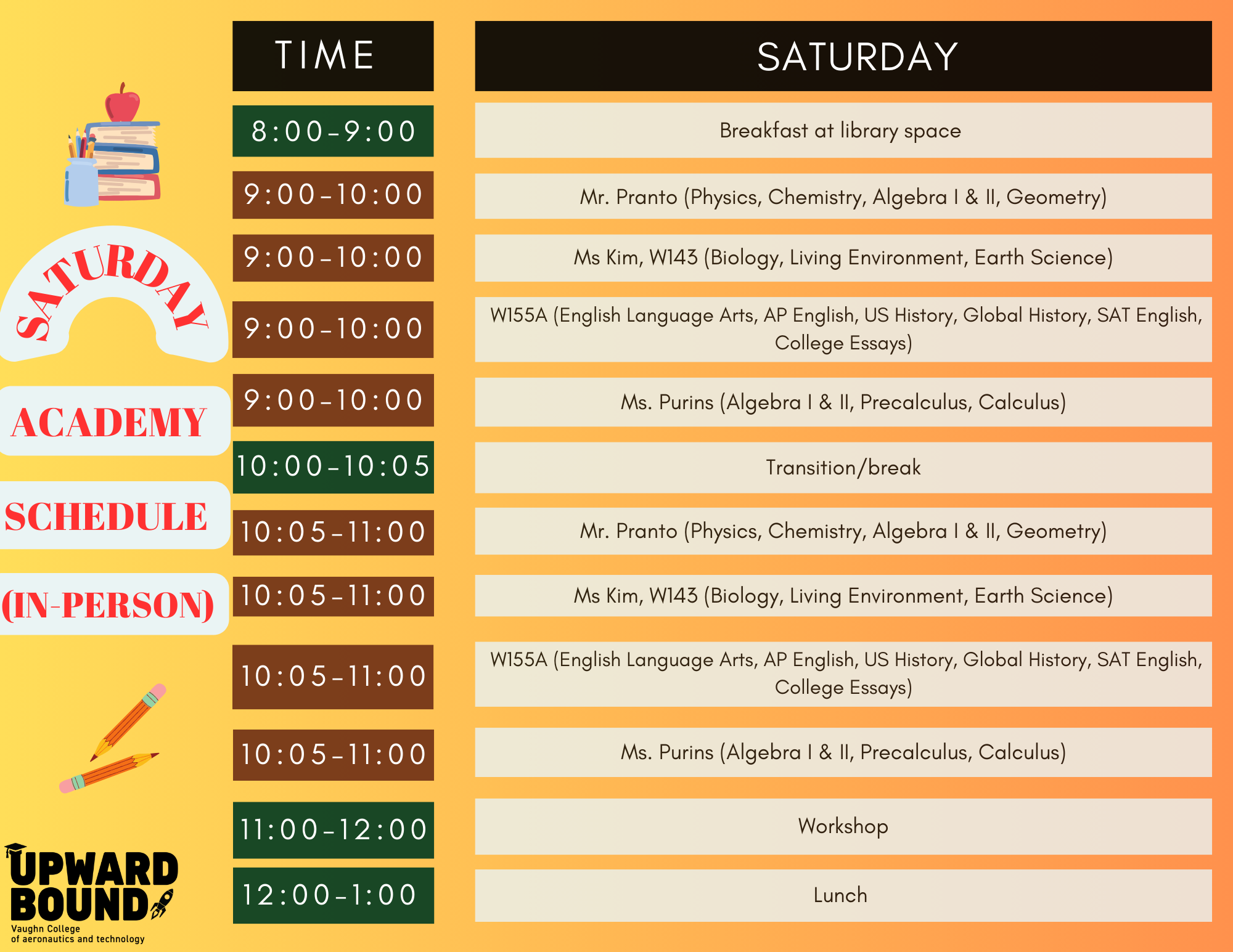 Saturday Academy & Tutoring — Upward Bound Program