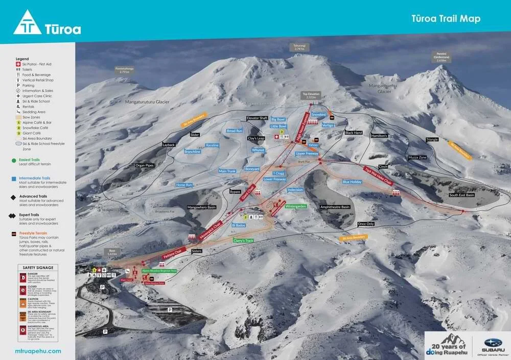 Turoa Ski Resort – Trail Map – New Zealand