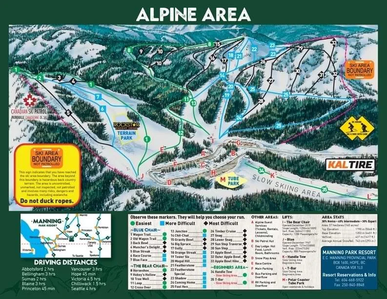 Manning Park Resort – Trail Map – British Columbia