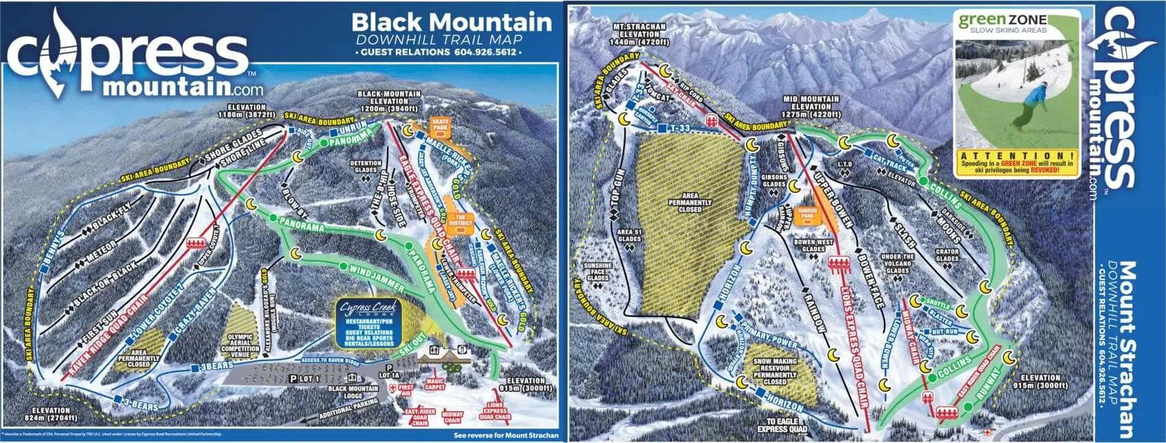 Cypress Mountain Ski Resort – Trail Map – British Columbia