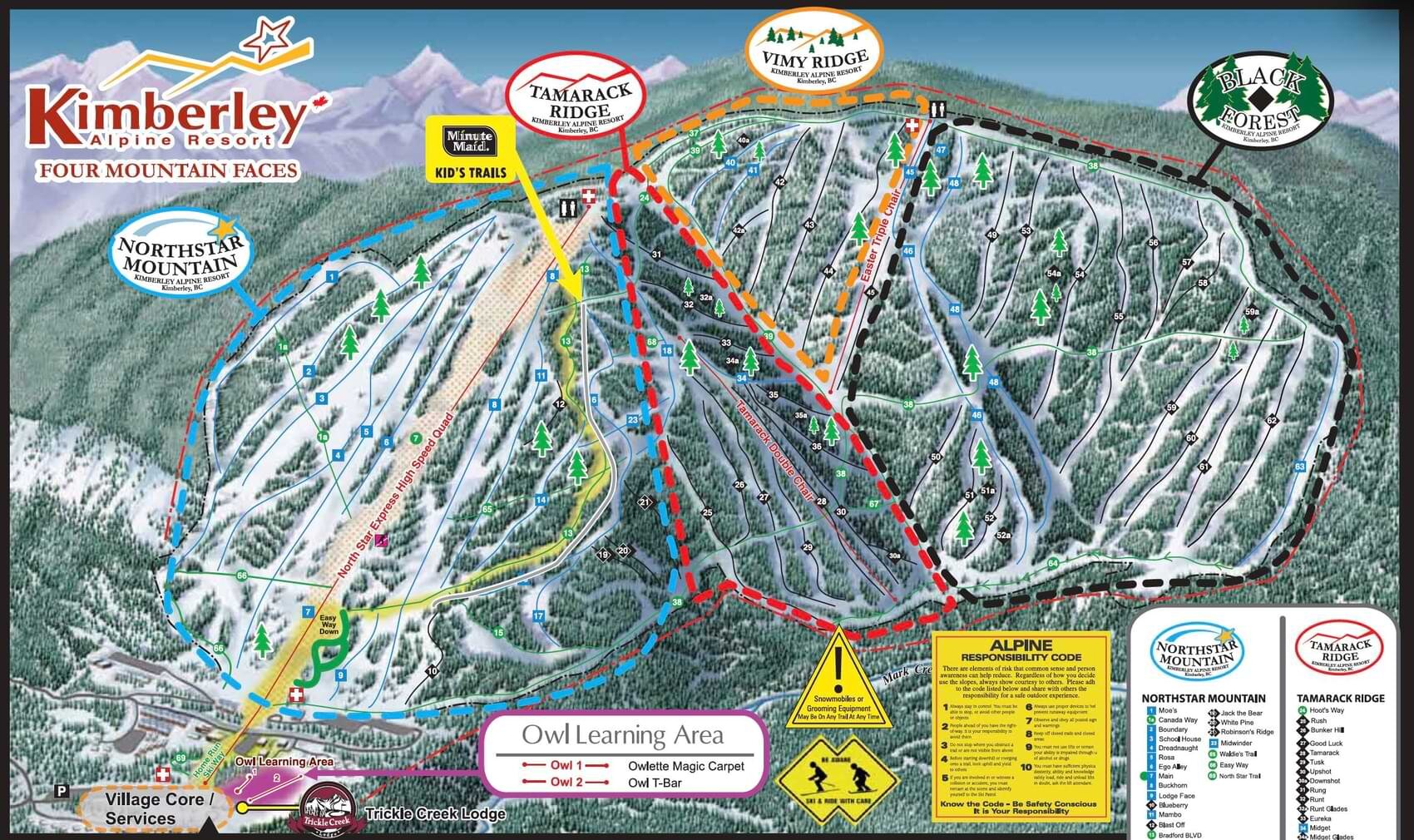 Kimberley Alpine Resort – Trail Map – British Columbia