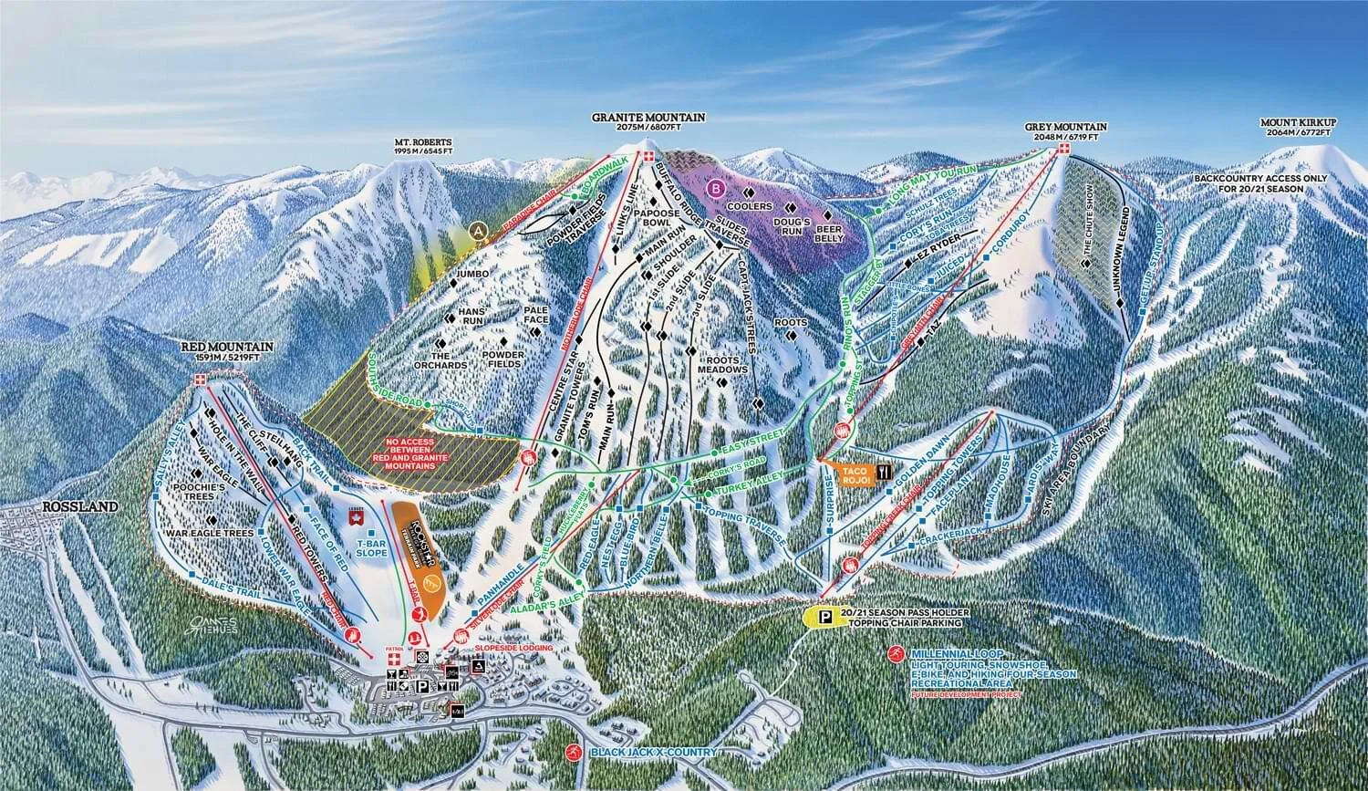 Red Mountain Ski Resort – Trail Map – British Columbia