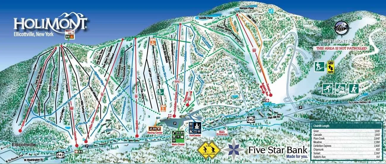 HoliMont Ski Resort Trail Map– New York