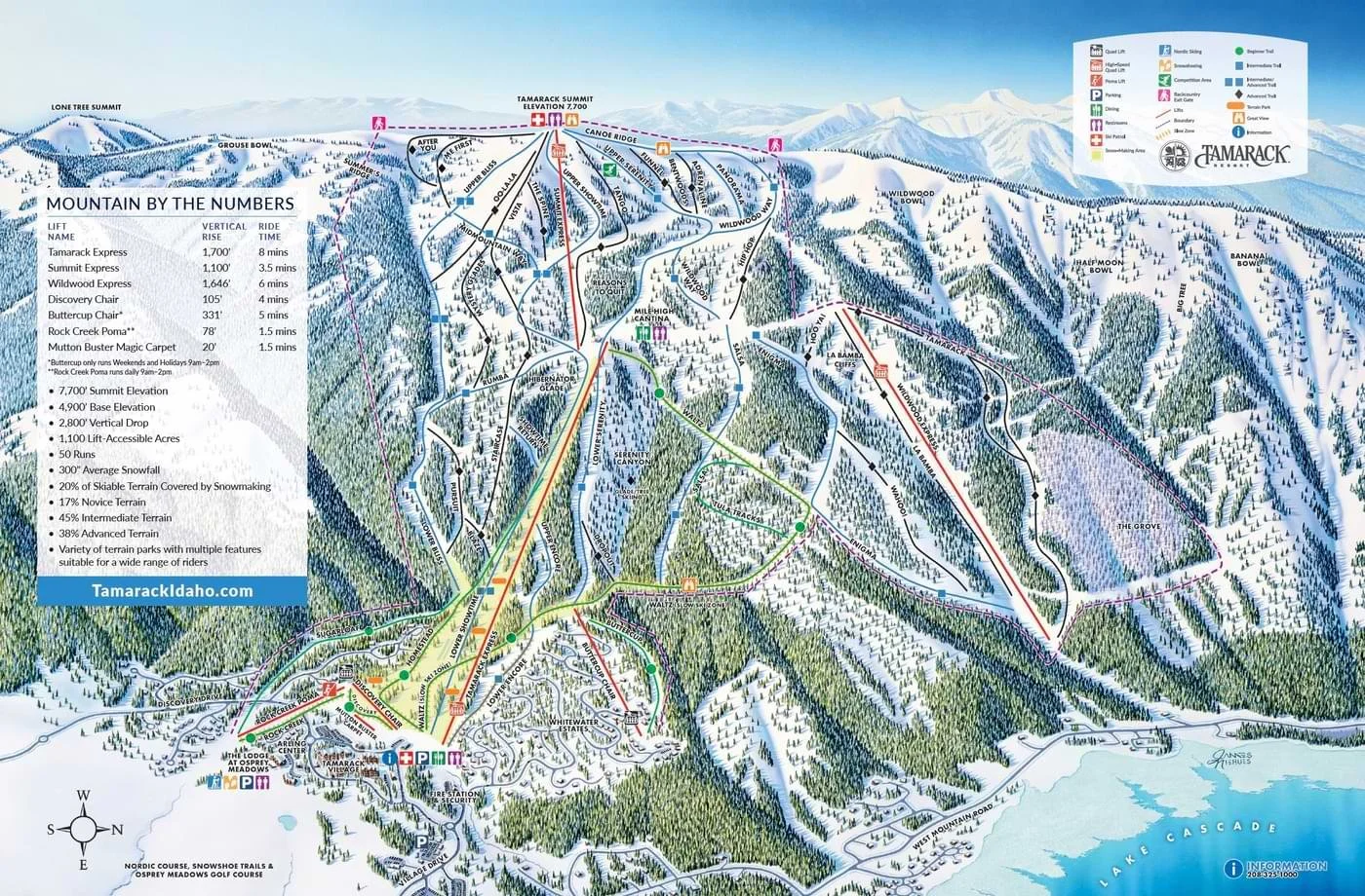 Tamarack Mountain Resort – Trail Map – Idaho