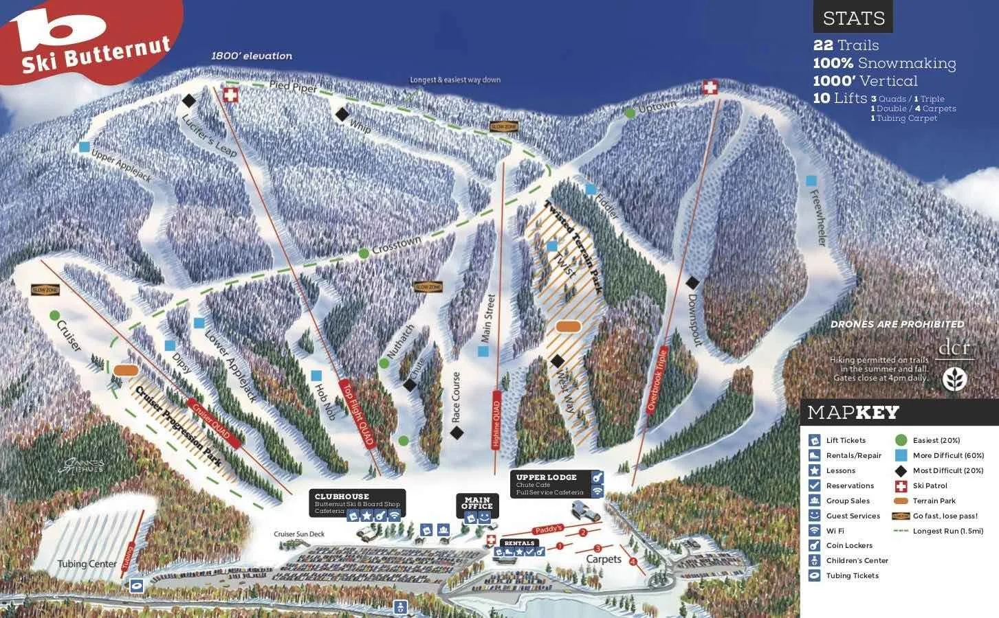 Butternut Trail Map | Massachusetts Ski Maps