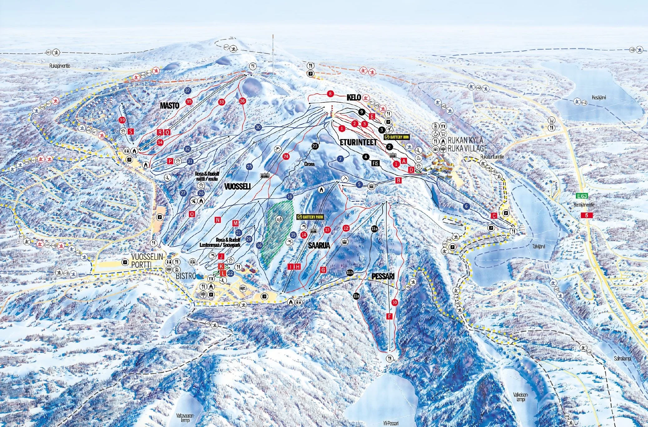 Ruka Trail Map | Finland Ski Maps