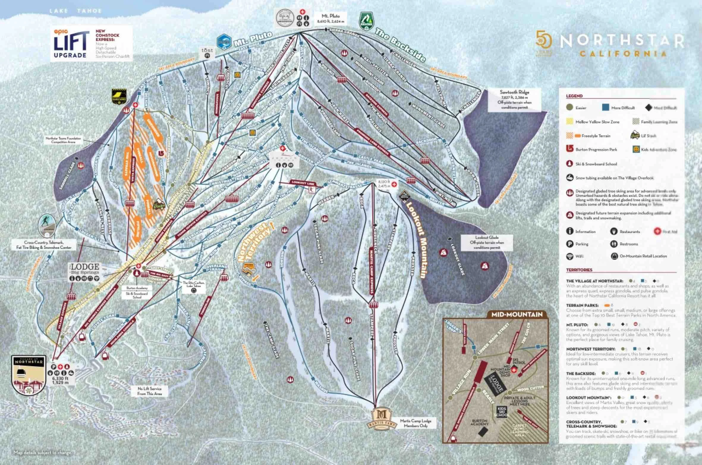 Northstar California Resort – Trail Map – California