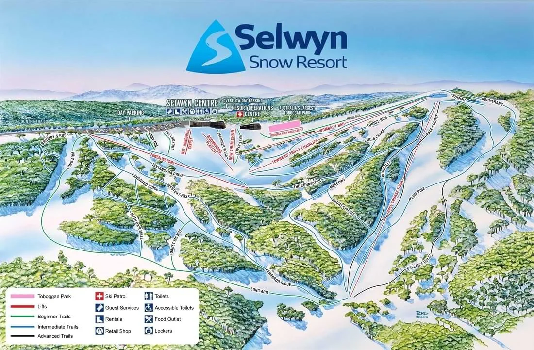 Selwyn Ski Resort - Trail Map - Australia