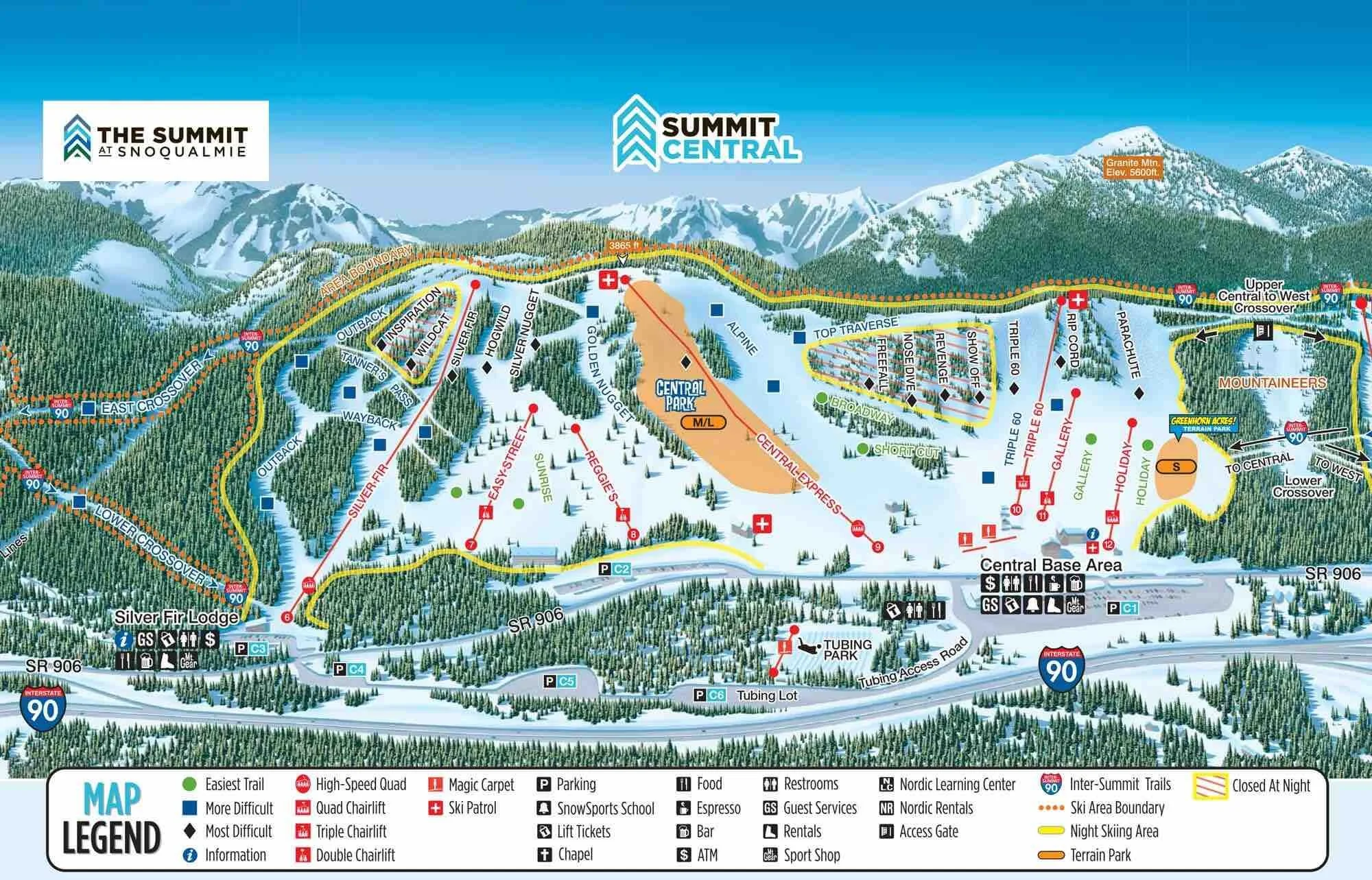 Summit at Snoqualmie Trail Map | Ski Maps | Washington