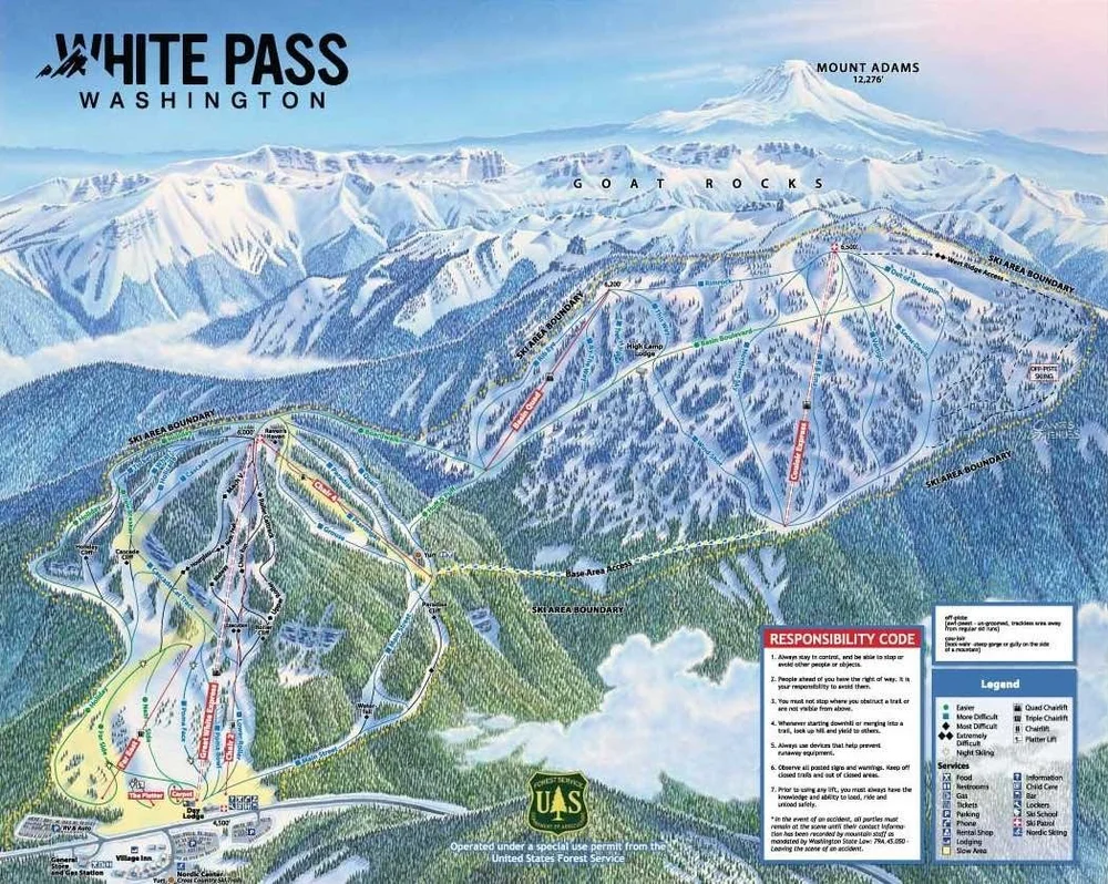 White Pass Trail Map | Ski Maps | Washington