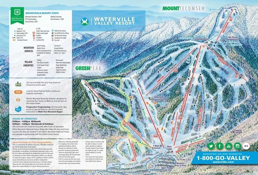 Waterville Valley Trail Map | New Hampshire