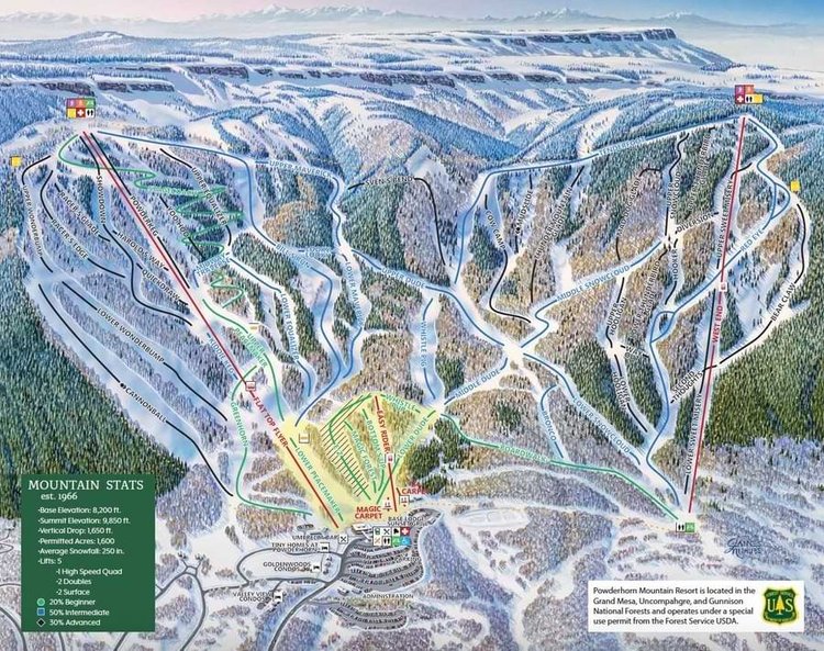 Powderhorn Trail Map | Colorado Ski Maps