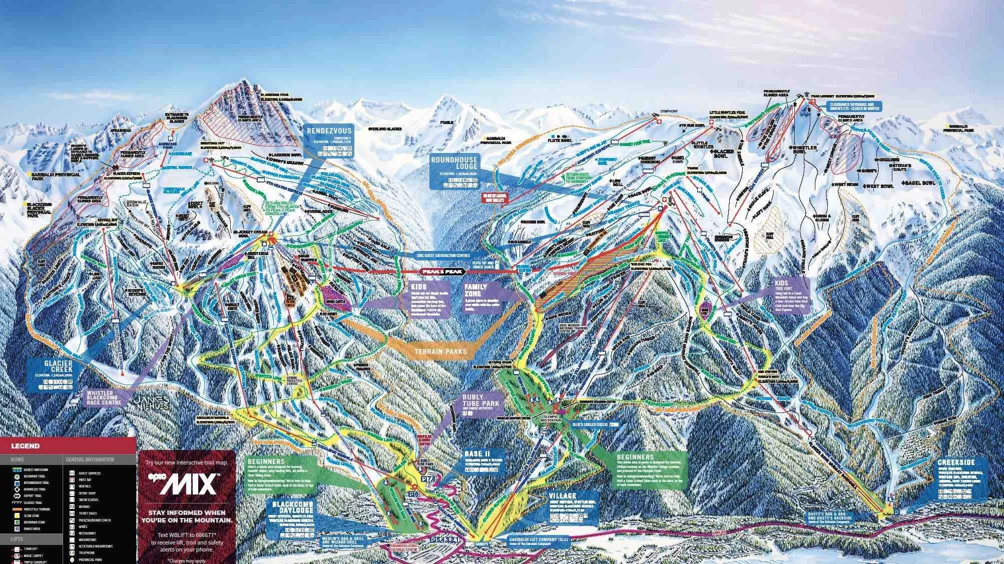 Whistler Blackcomb Ski Resort – Trail Map – British Columbia