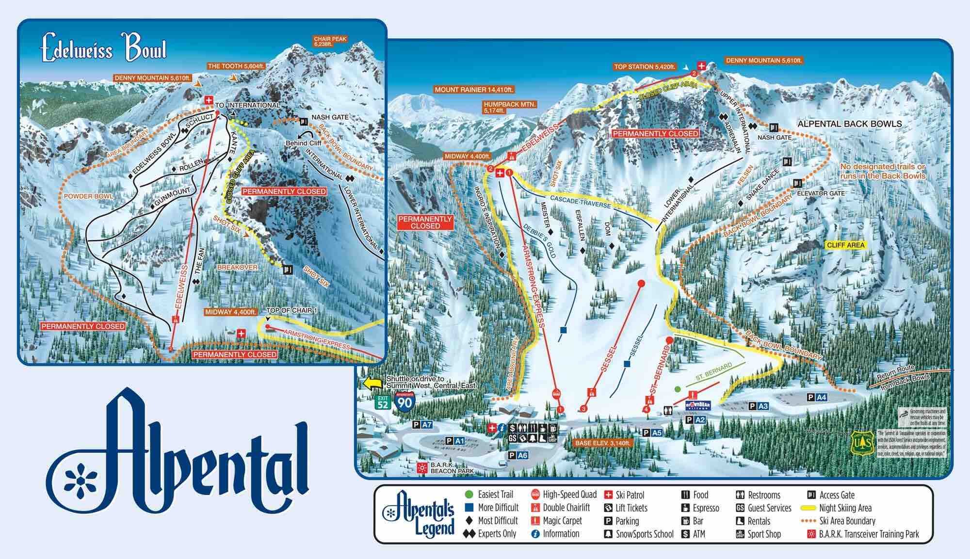 Summit at Snoqualmie Trail Map | Ski Maps | Washington Summit at Snoqualmie Trail Map | Ski Maps | Washington