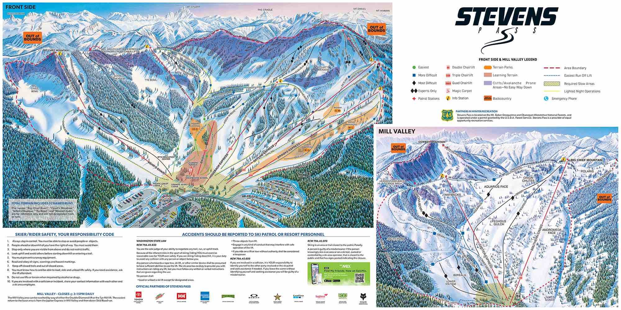 Stevens Pass Trail Map | Ski Maps | Washington