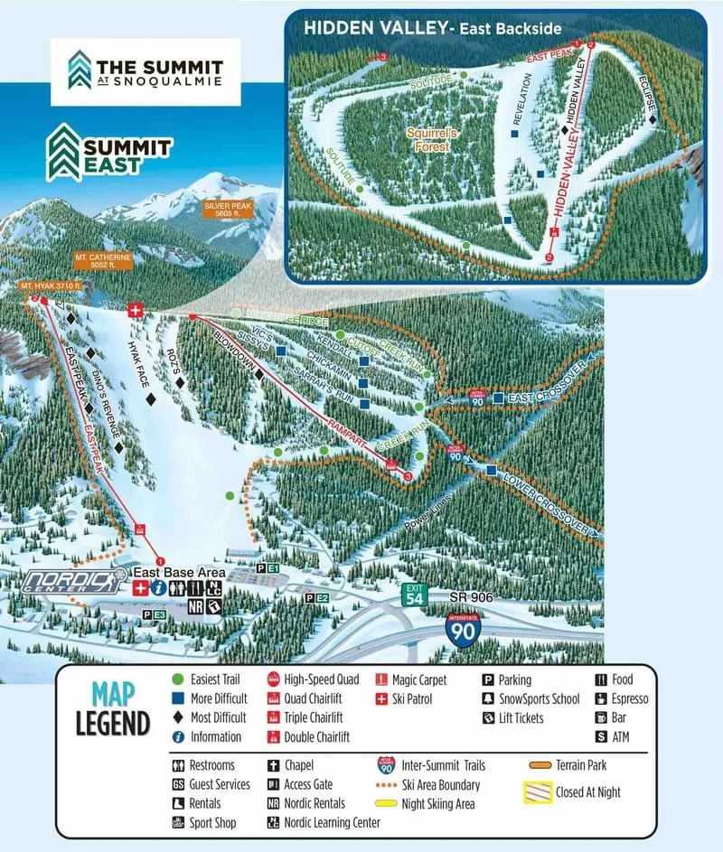 Summit at Snoqualmie Trail Map | Ski Maps | Washington