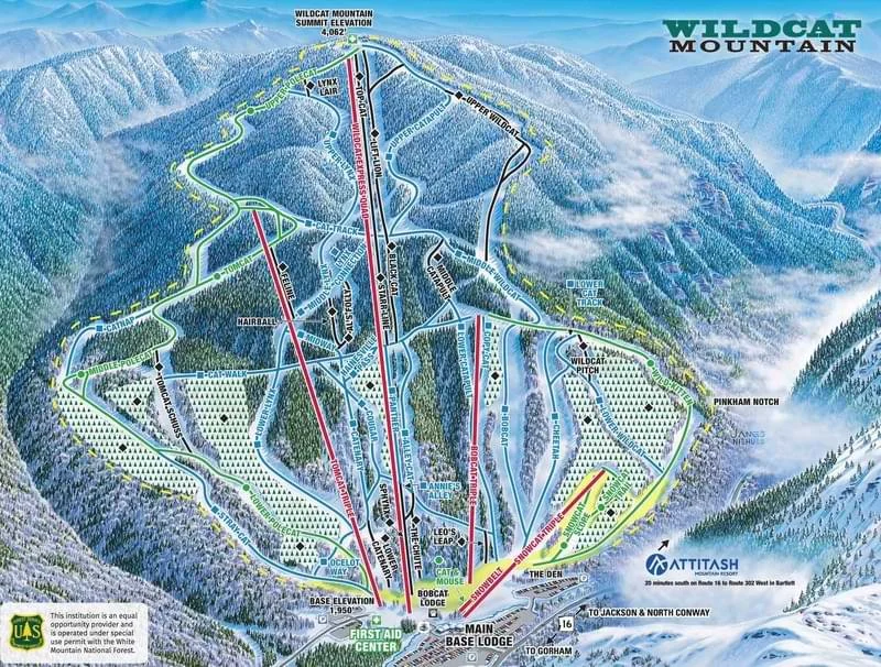 Wildcat Mountain Trail Map | New Hampshire Ski Maps