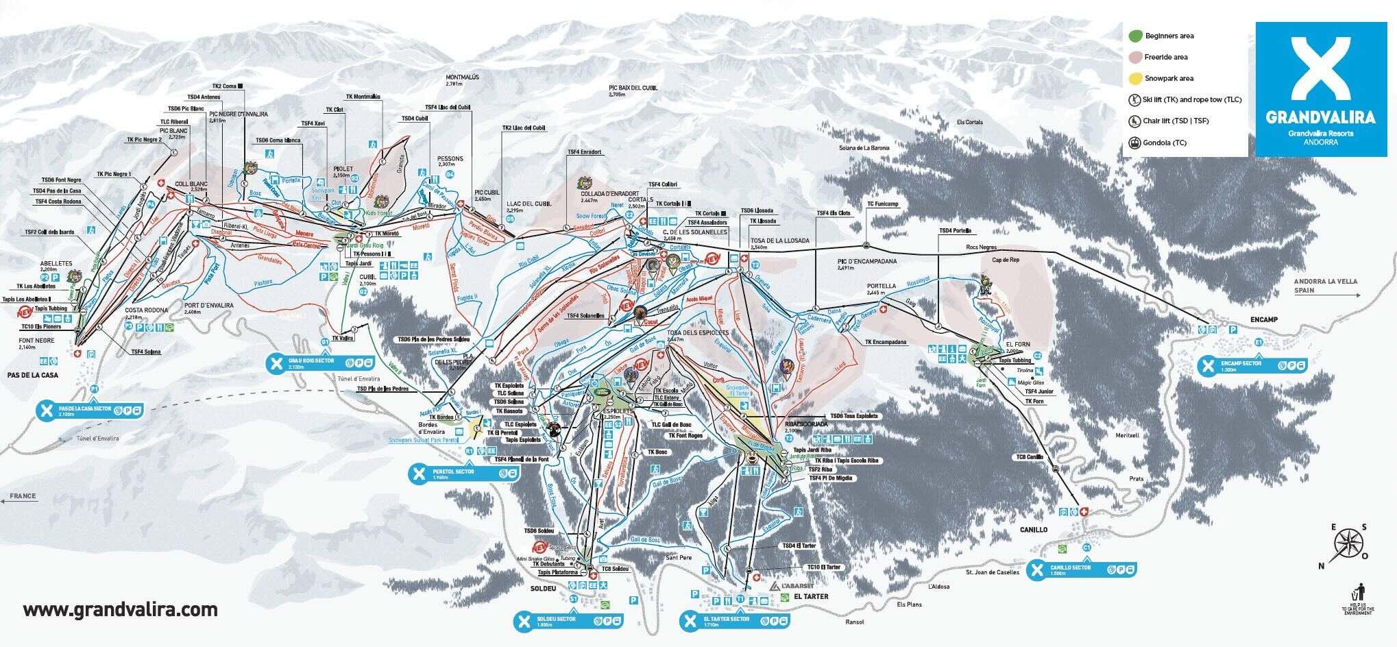 Grandvalira Trail Map | Andorra Ski Maps