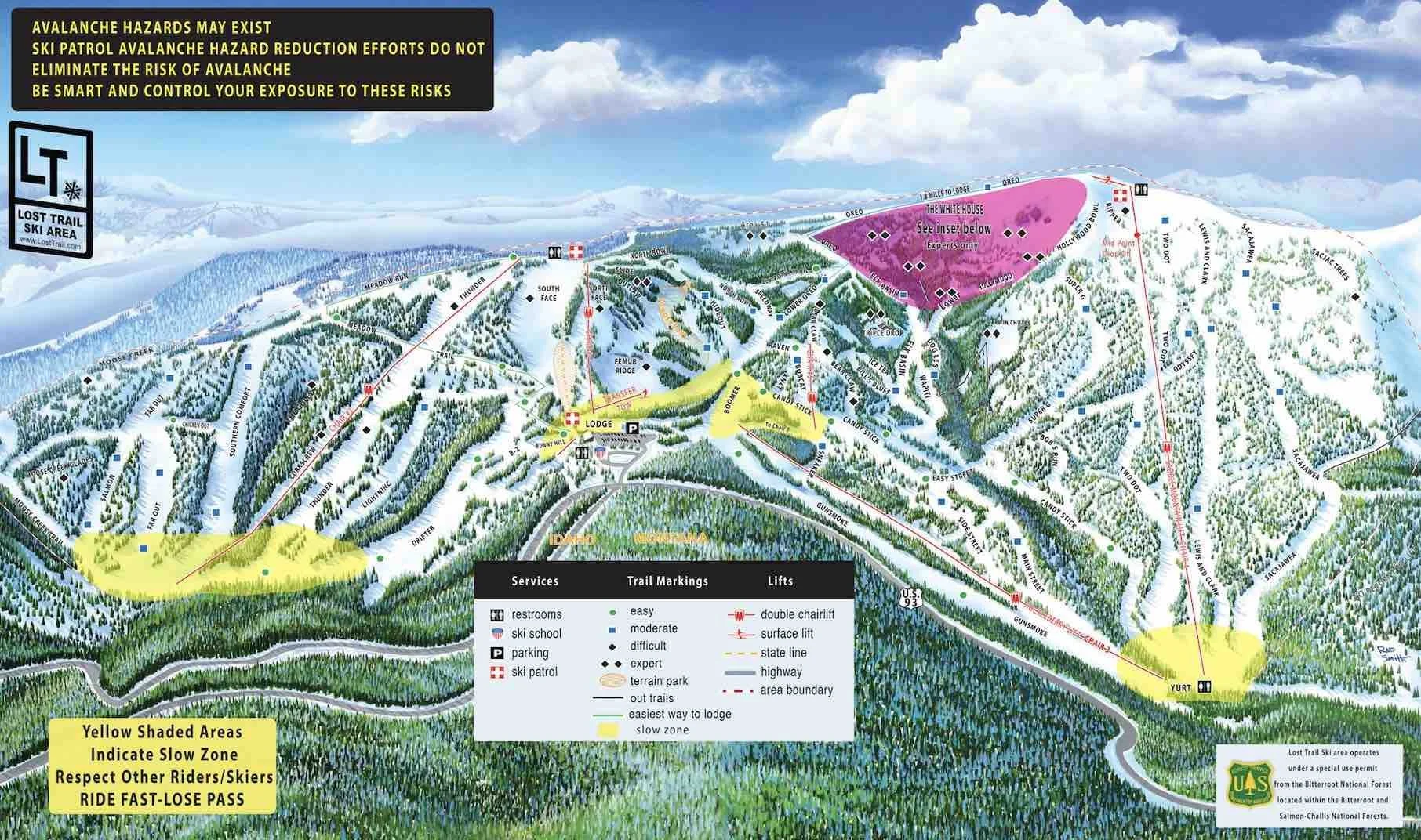 Lost Trail Powder Mountain Trail Map | Montana