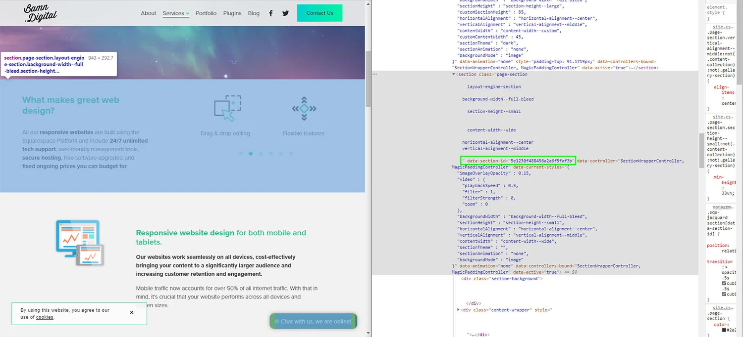 Squarespace CSS: How to find page ID and class selectors — Bamn.Digital