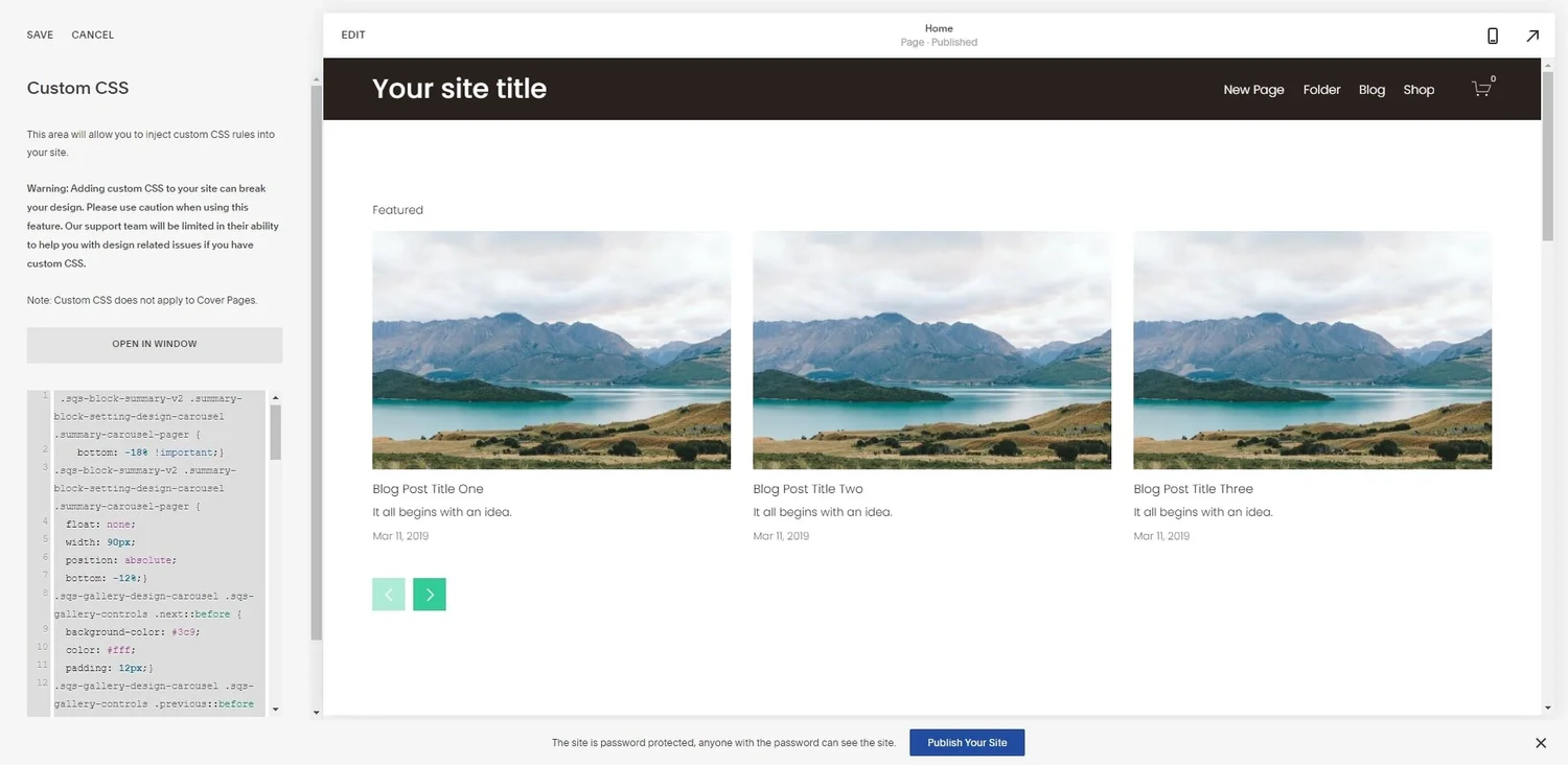 3 ways to change the summary carousel arrows on Squarespace 7.1 — Bamn.Digital