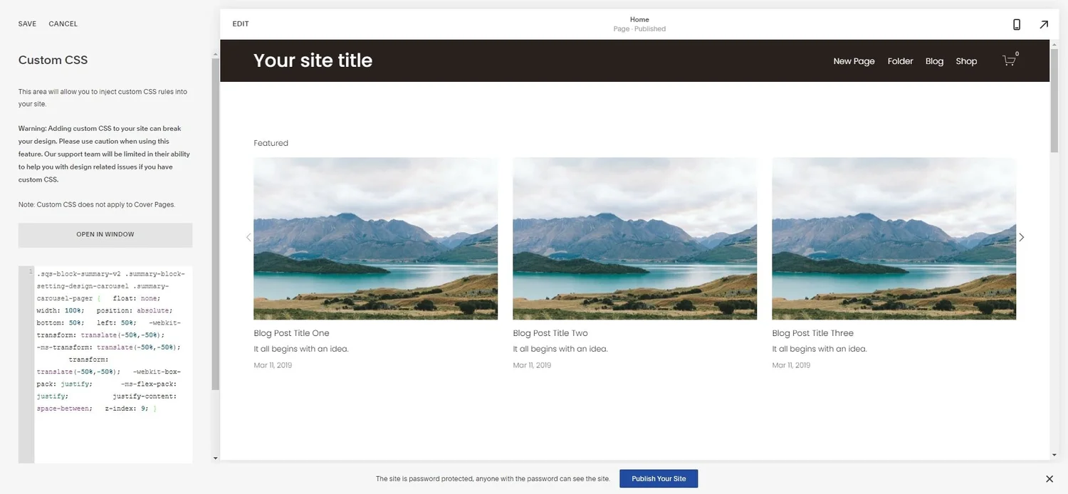 3 ways to change the summary carousel arrows on Squarespace 7.1 — Bamn.Digital