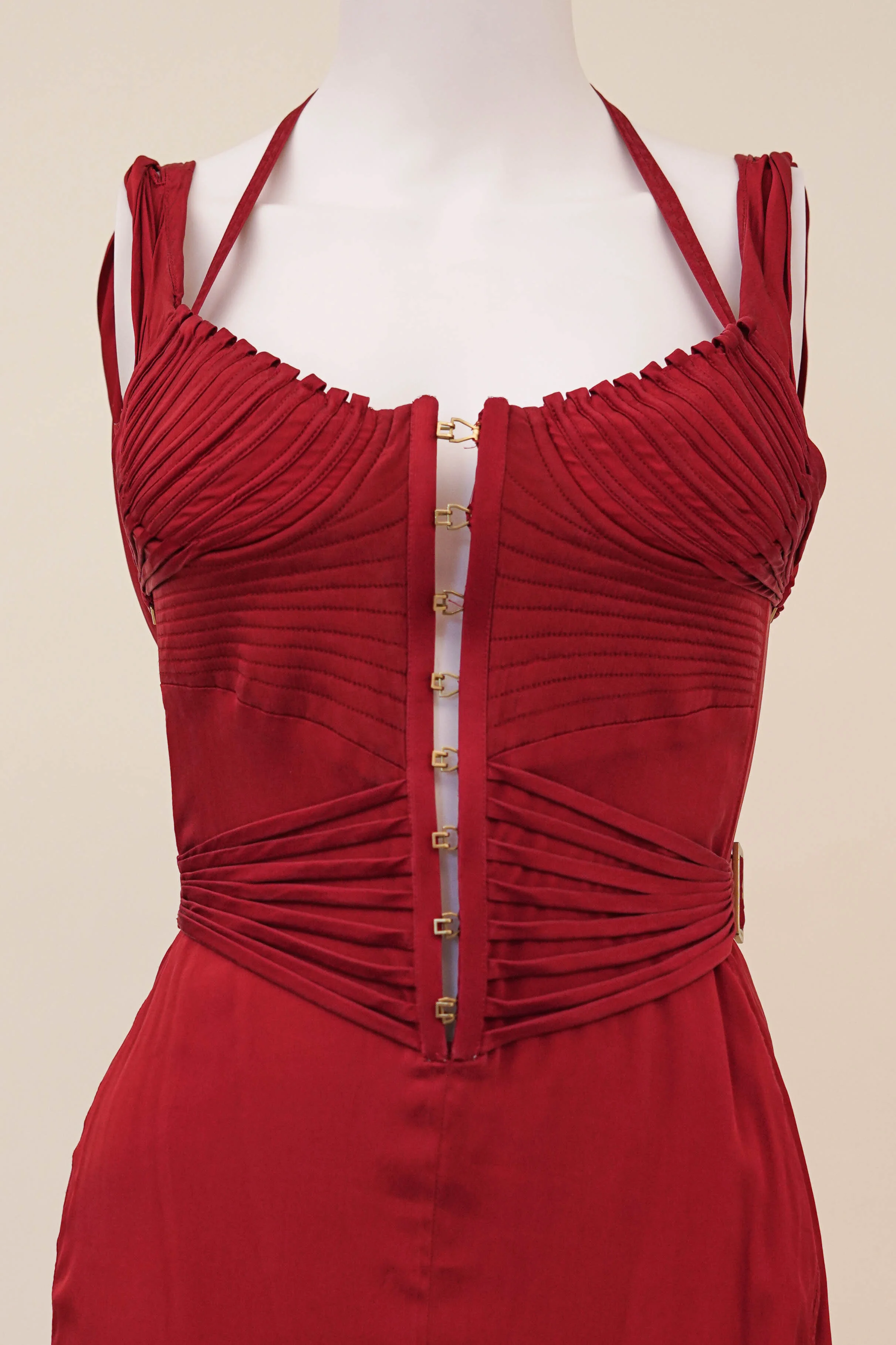 Gucci Bustier Corset Silk Red Dress — God of Cloth