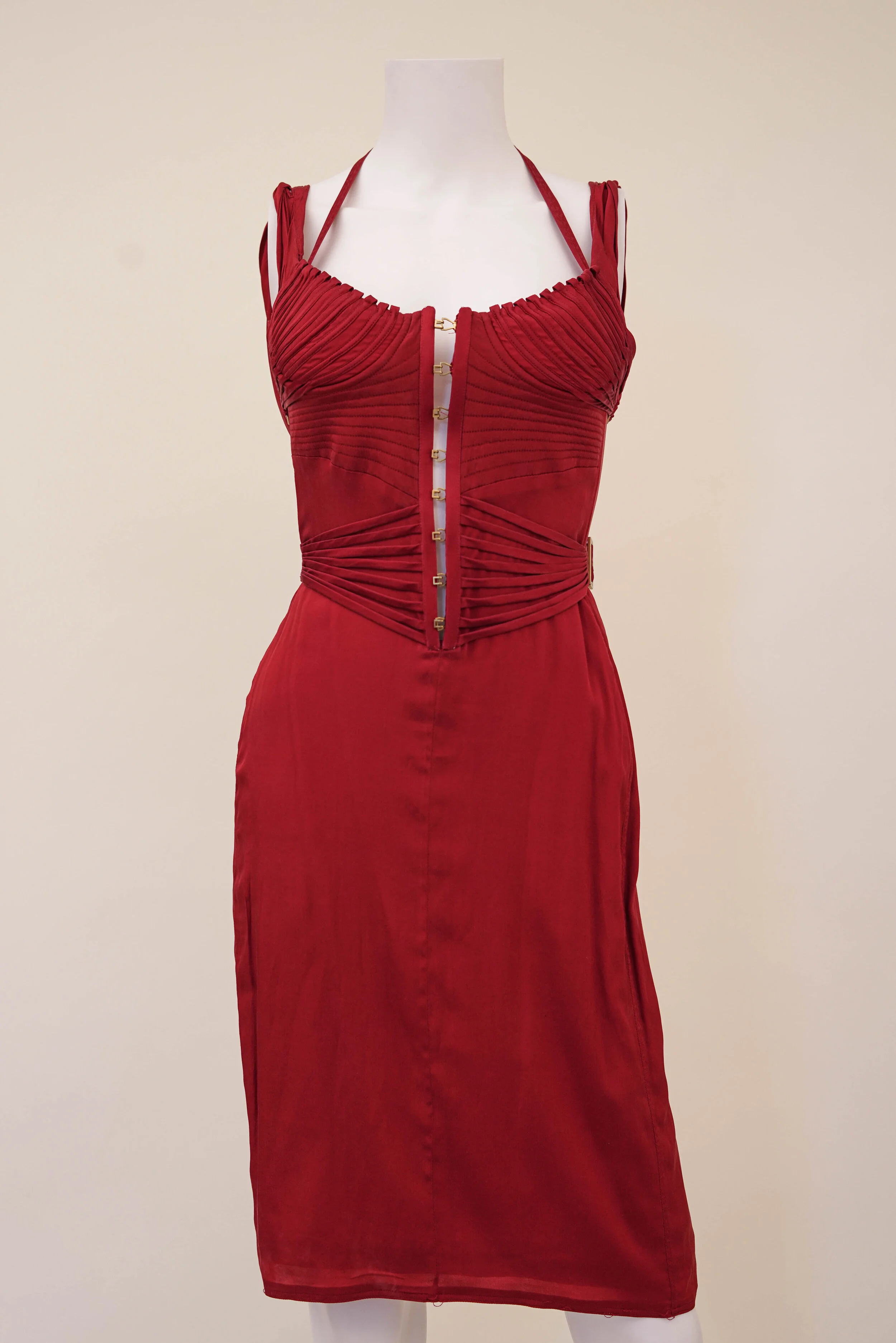 Gucci Bustier Corset Silk Red Dress — God of Cloth