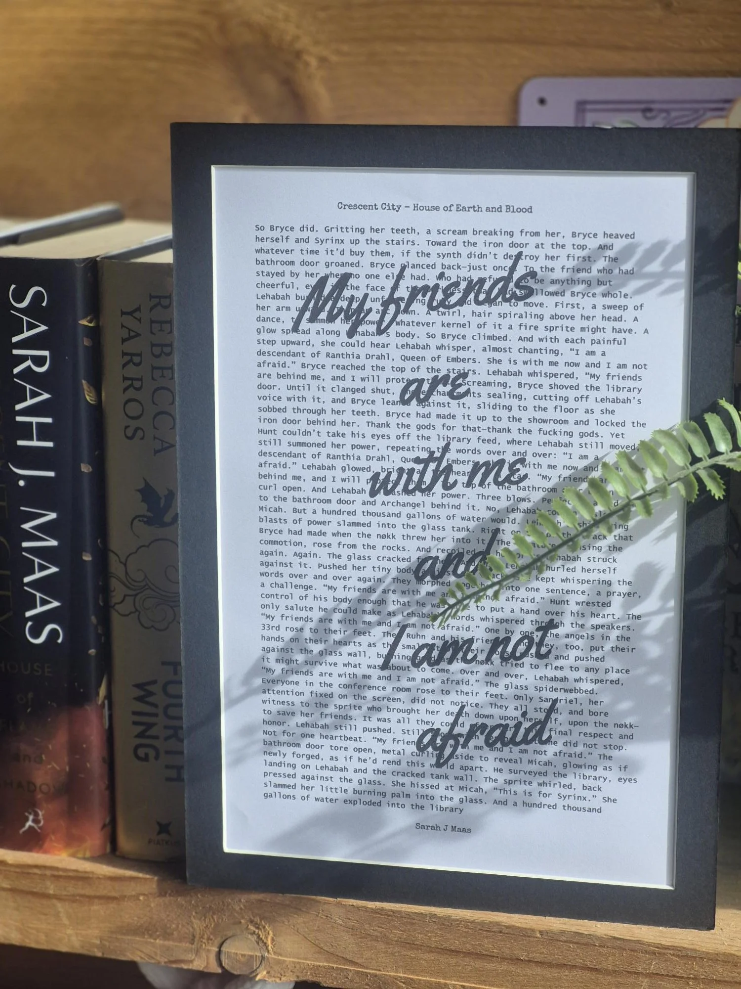 CRESCENT CITY Book Page Quote Print, mounted bookshelf decor, Fantasy ...