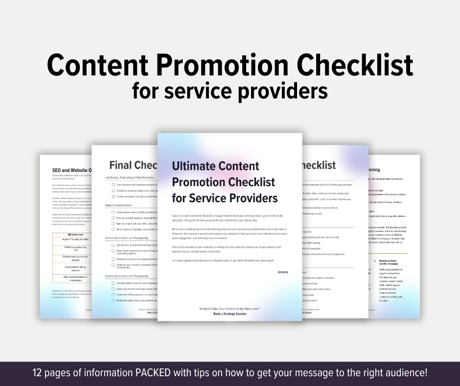 Free Content Promotion Checklist — Ghann