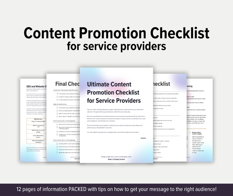 Free Content Promotion Checklist — Ghann