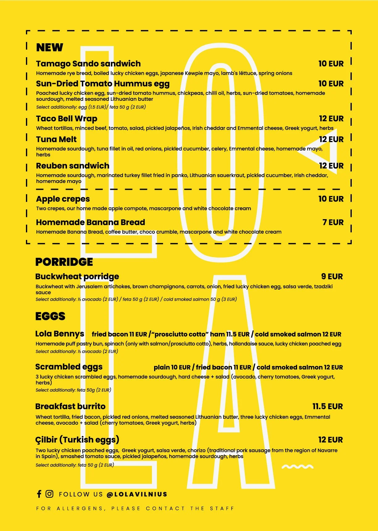 Menu — LOLA VILNIUS