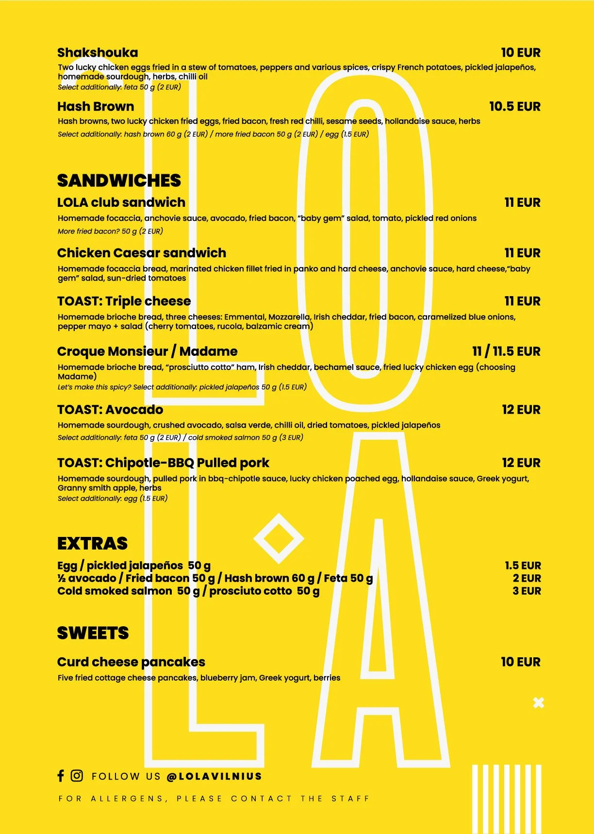 Menu — LOLA VILNIUS
