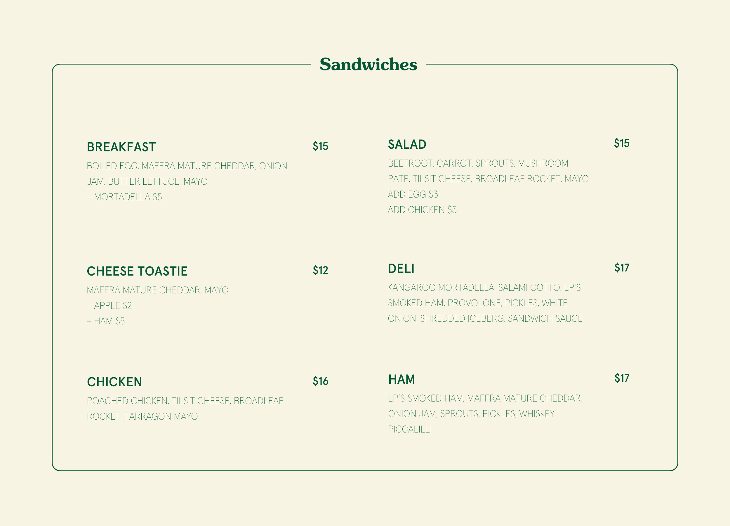 Good Ways Deli Menu — Good Ways Deli