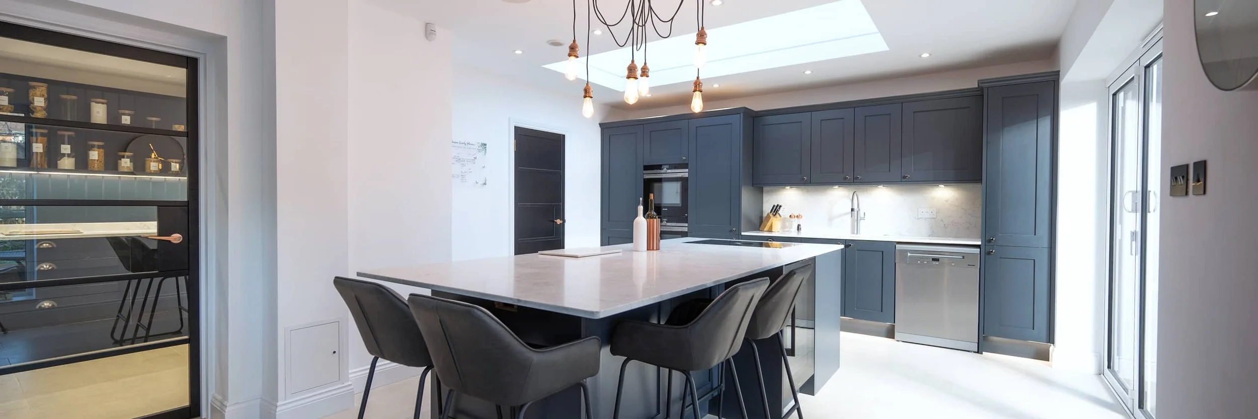 Bespoke Blue Shaker Kitchen in Welwyn Garden City | Audus Kitchens